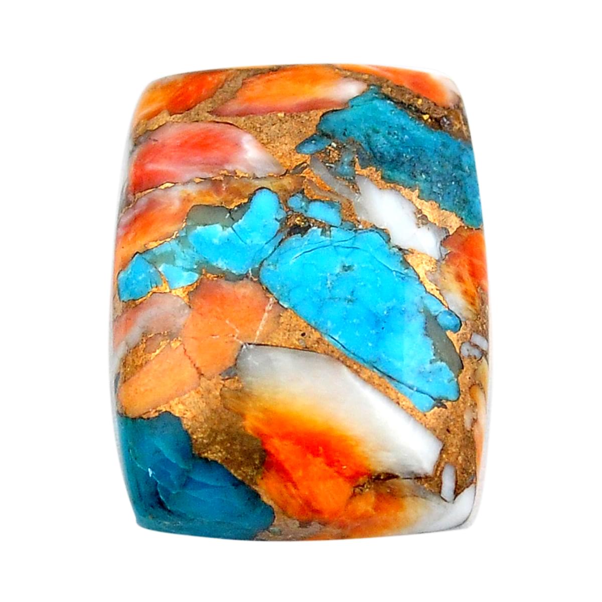 Arizona Pink Mohave Turquoise With Spiny Oyster Cabochon...Oval ...