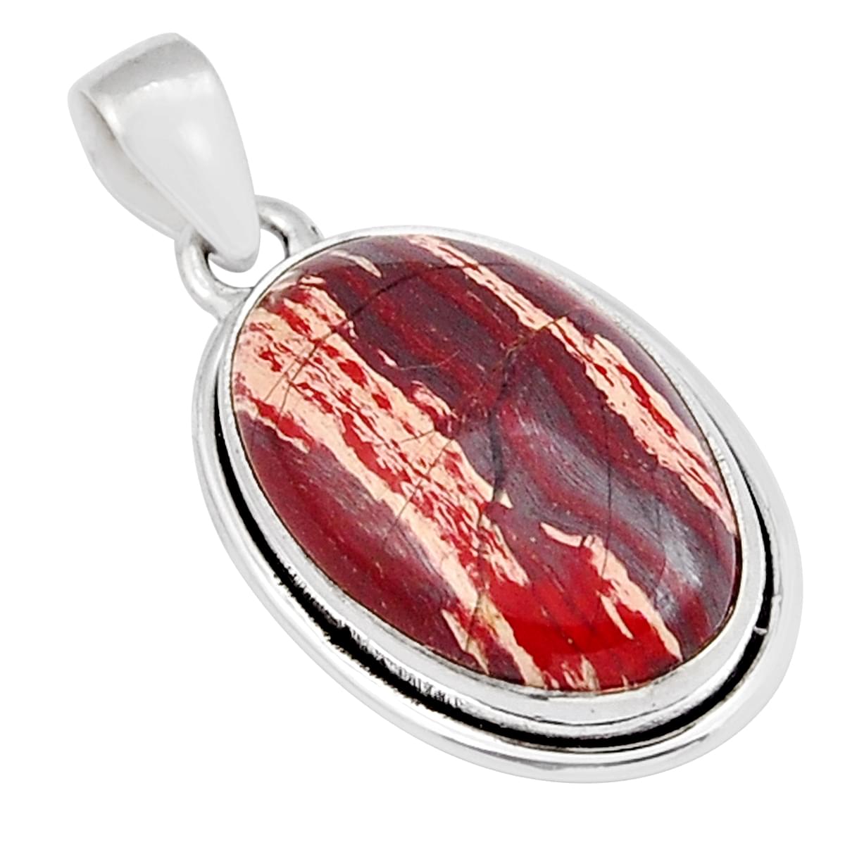 Natural Jasper Red 925 Sterling Silver Pendant Jewelry Y23571 | Gemexi
