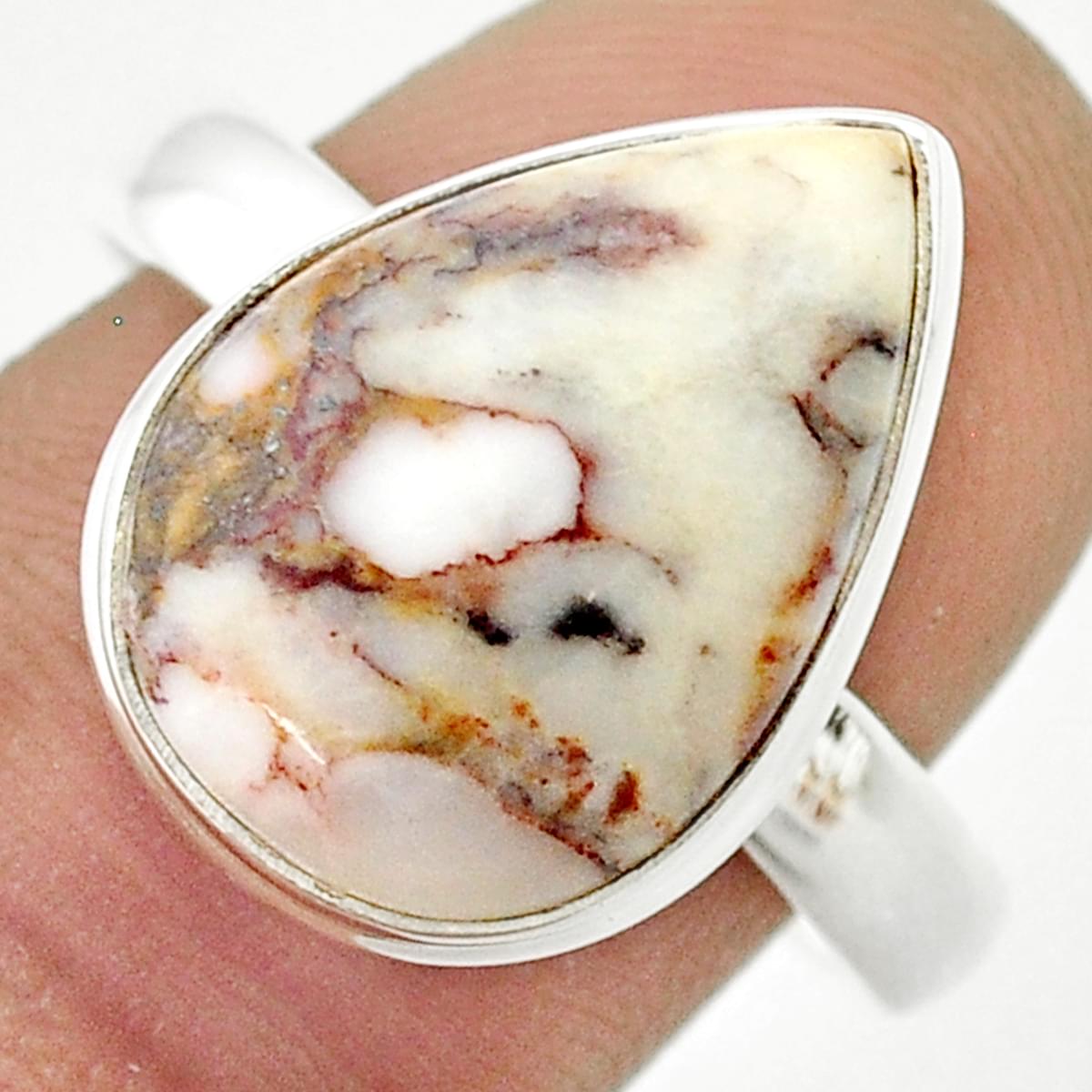 925 Silver Solitaire Natural Wild Horse Magnesite Ring Size 10 U44350 ...