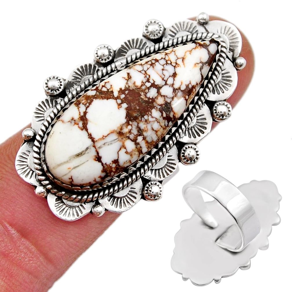925 Silver Solitaire Natural Wild Horse Magnesite Ring Size 8 C30570 ...