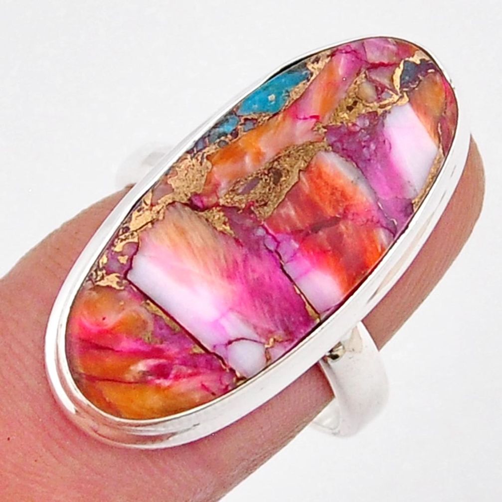 925 Sterling Silver Spiny Oyster Arizona Turquoise Ring Y25432 | Gemexi