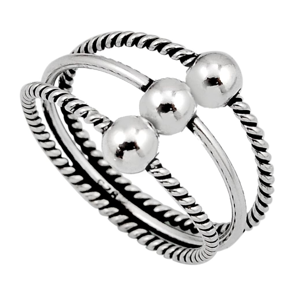 Solitaire Indonesian Bali Style Solid 925 Silver Ring Y48373 | Gemexi