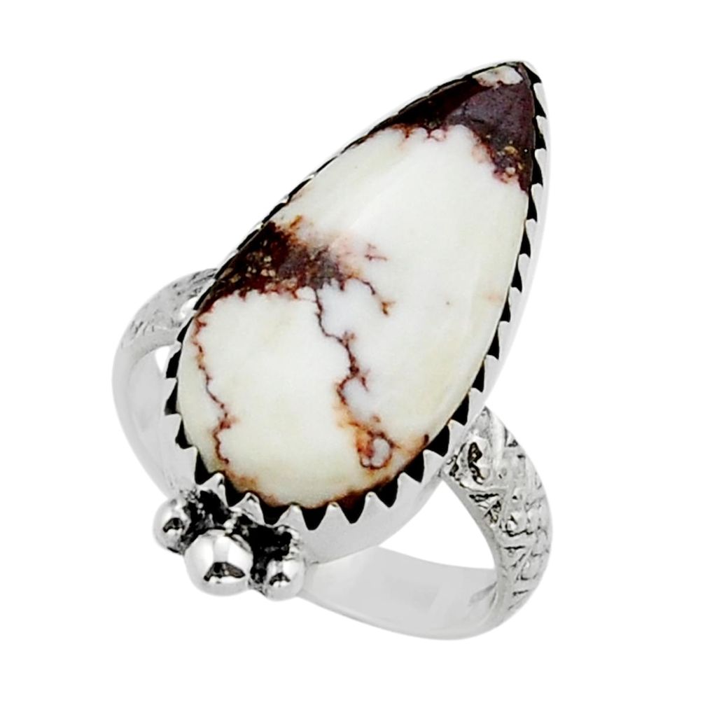 Solitaire Natural Wild Horse Magnesite 925 Silver Ring Y27172 | Gemexi