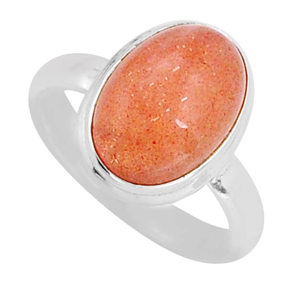 Solitaire Sunstone (hematite Feldspar) 925 Silver Ring Y28584 | Gemexi